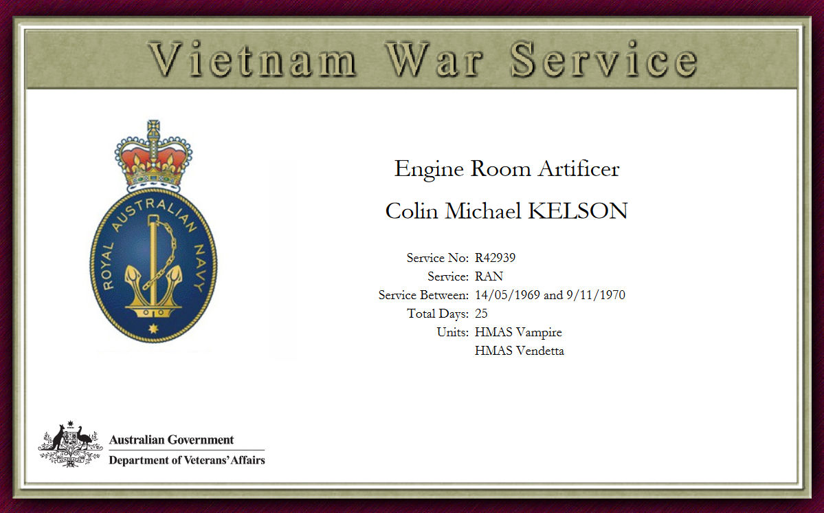 Colin Michael KELSON – Australian Police