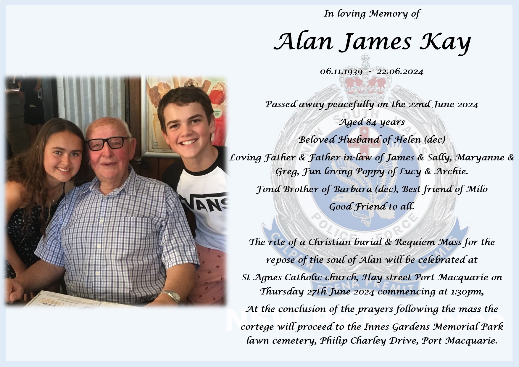Alan James KAY – Australian Police
